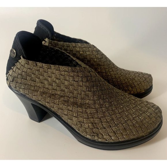 bernie mev. | Shoes | Bernie Mev Claire Weave High Heel Pump Gold Slide ...